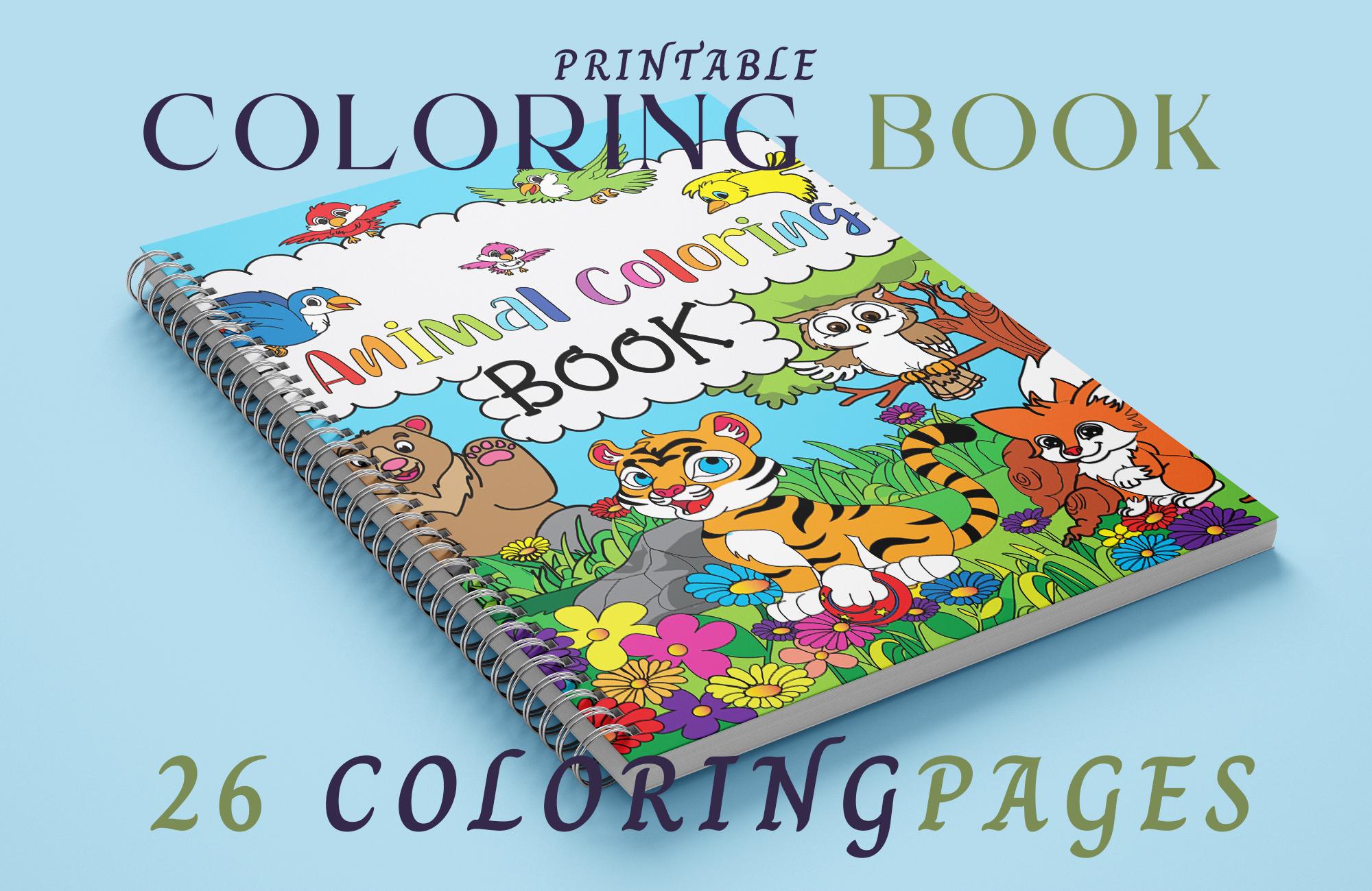 Printable Woodland Animals Adult Coloring Book, Wildlife Animal Colori ...